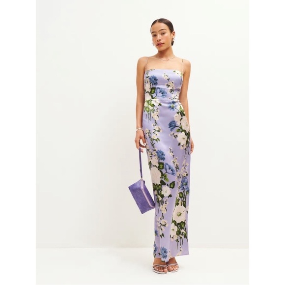 Reformation | Dresses | Reformation Frankie Silk Maxi Dress Gown In ...